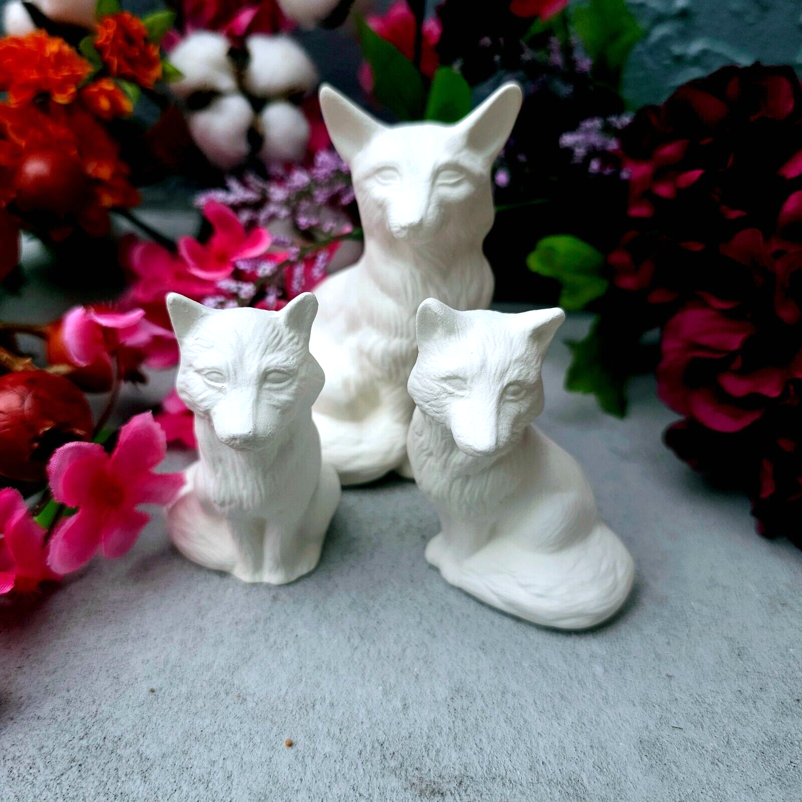 Family of Foxes 4" Ceramic Bisque Ready To Paint Pottery– PotteryPie