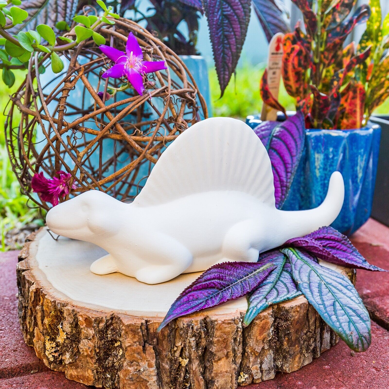 Dinosaur Lizard Dimetrodon 8.5" Ceramic Bisque Ready To Paint Pottery ...