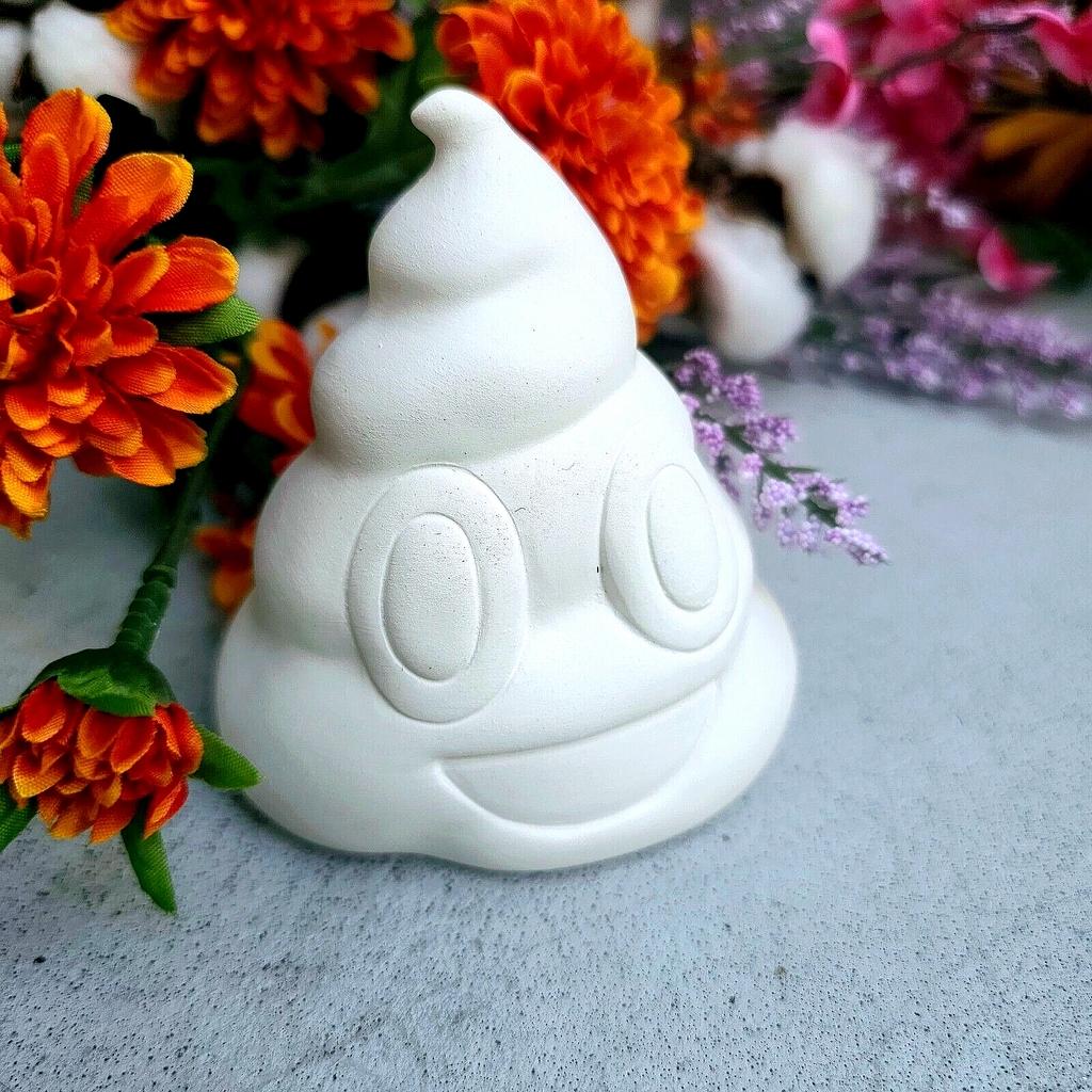 Poop Emoji Symbol 3.5" Ceramic Bisque Ready To Paint Pottery– PotteryPie