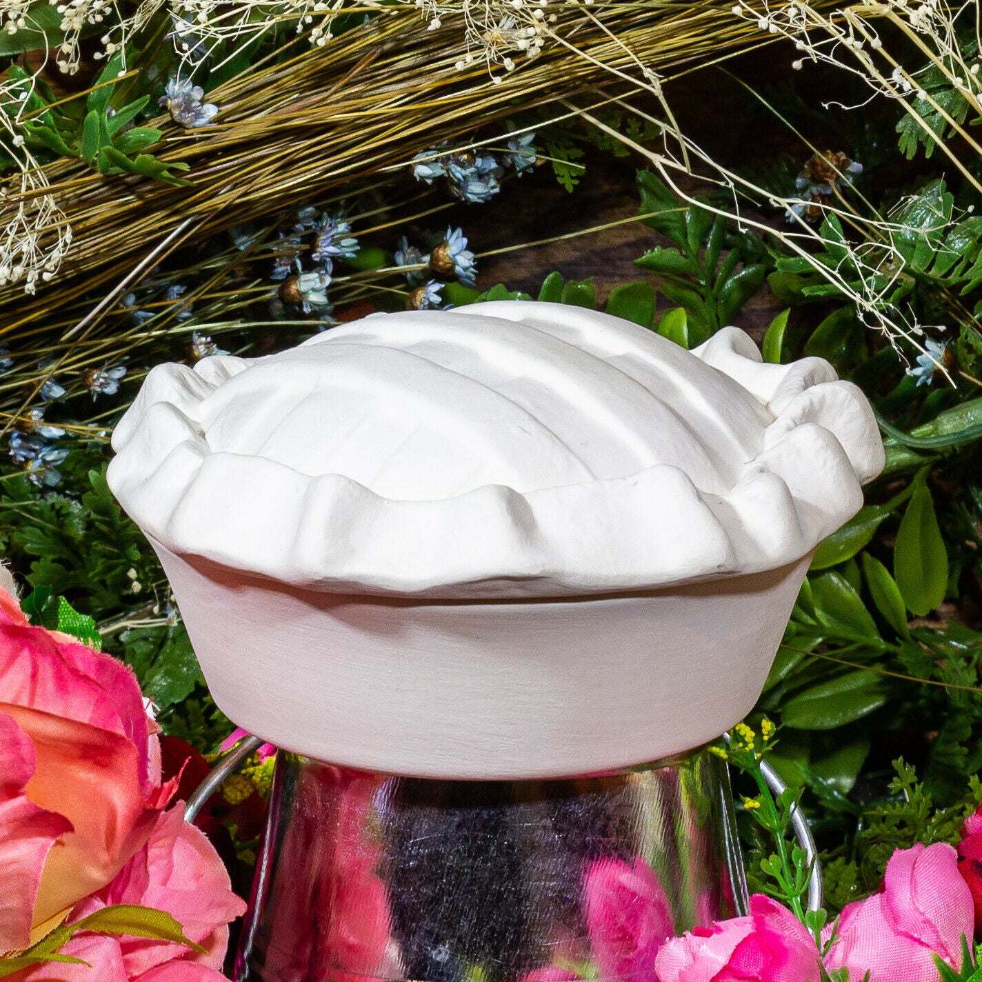 Pie Box With Lid 5" Ceramic Bisque Ready To Paint Pottery– PotteryPie