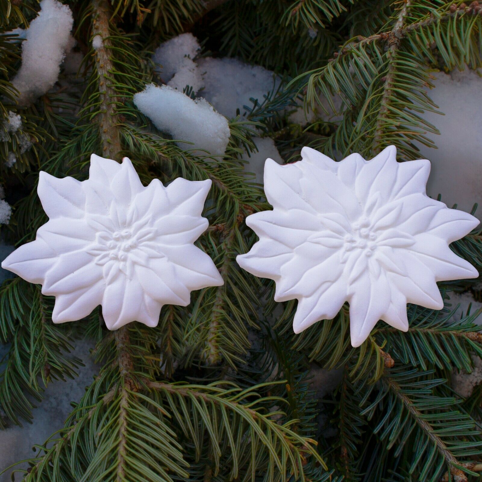 Christmas Holly Base Set 4.5" Ceramic Bisque Ready To Paint Pottery ...