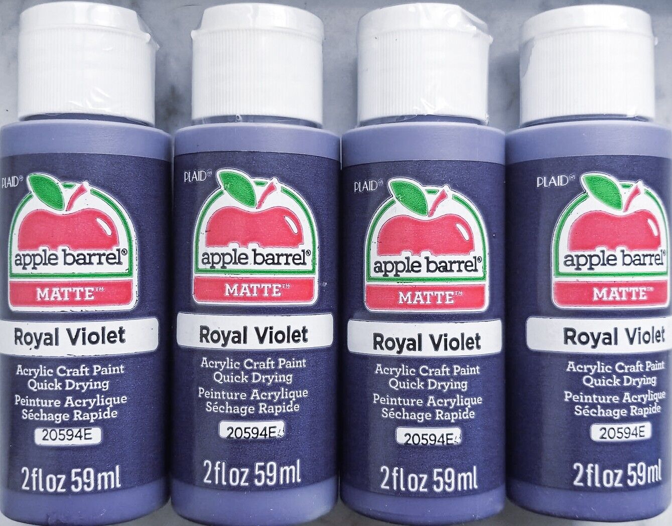 Royal Violet Purple (4x) 2oz Bottles (8oz) Apple Barrel Matte Acrylic ...